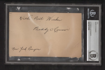 Buddy O'Connor Hockey Hall Of Fame Autographed Signed Cut BAS Beckett ...