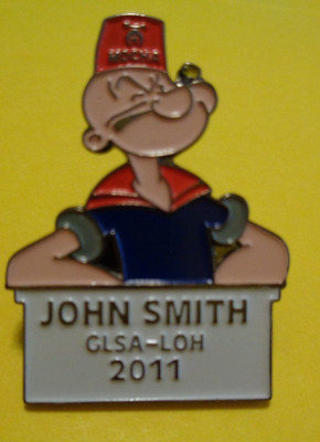 POPEYE Syrian Gold Tone Masonic Temple Lapel Pin Enamel Embossed JOHN ...