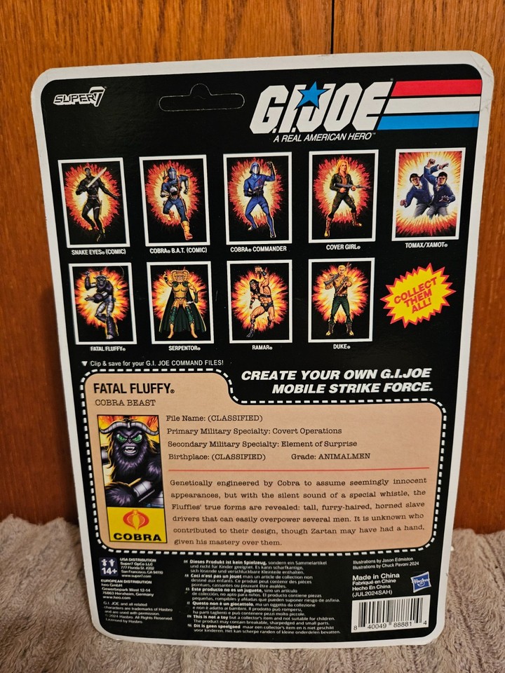 G.I. Joe Figure Super7 Reaction+ Plus O Ring Wave 2 Fatal Fluffy MOC | eBay