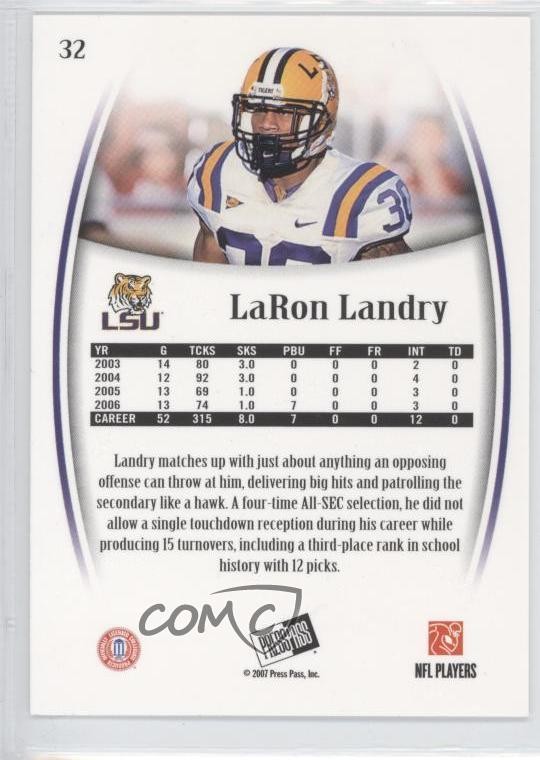2007 Press Pass Legends LaRon Landry #32 Rookie RC | eBay