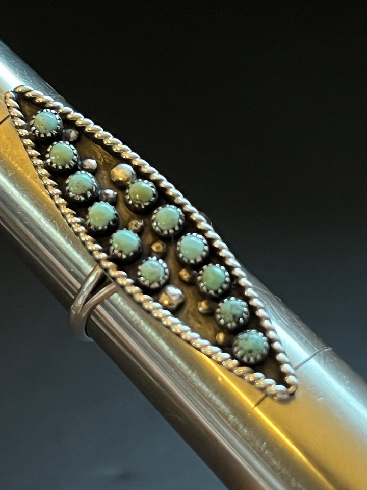 Vintage Native American Sterling Silver Snake Eye turquoise RIng Size 8 ...