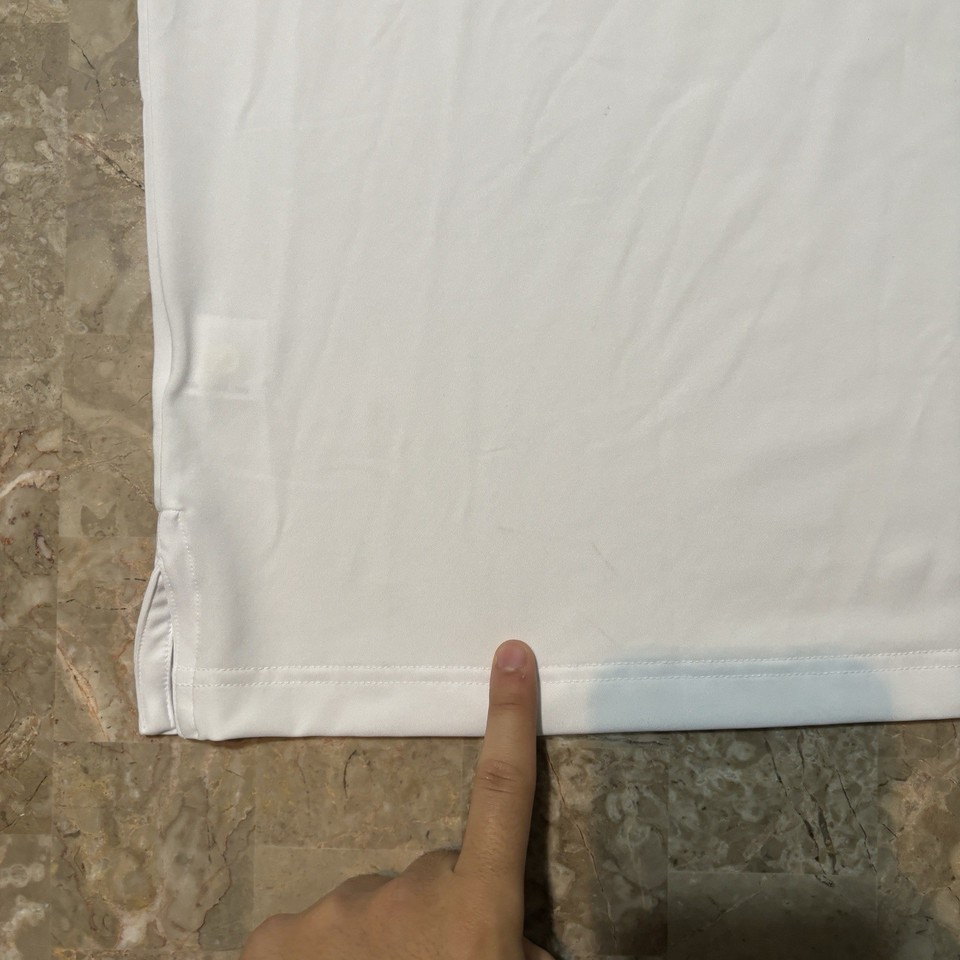 Rhoback Polo Shirt Mens Large White Solid Short Sleeve Golf Company Logo | eBay