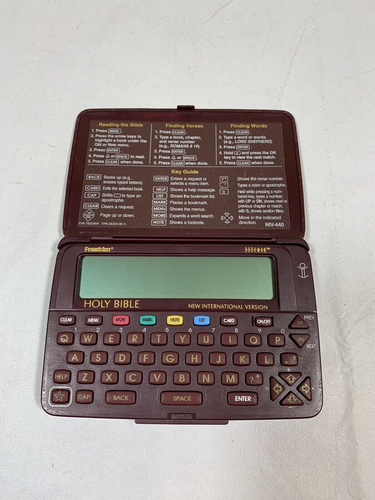Franklin Bookman Niv-440 Electronic Holy Bible International Brown ...