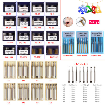 Dental Round Tungsten Carbide Steel Bur Burs For High/Low Speed ...