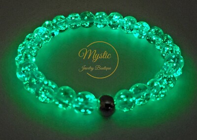 * New Colors * Mystic Firefly Bracelet Lampwork Luminous Glass Glow In ...