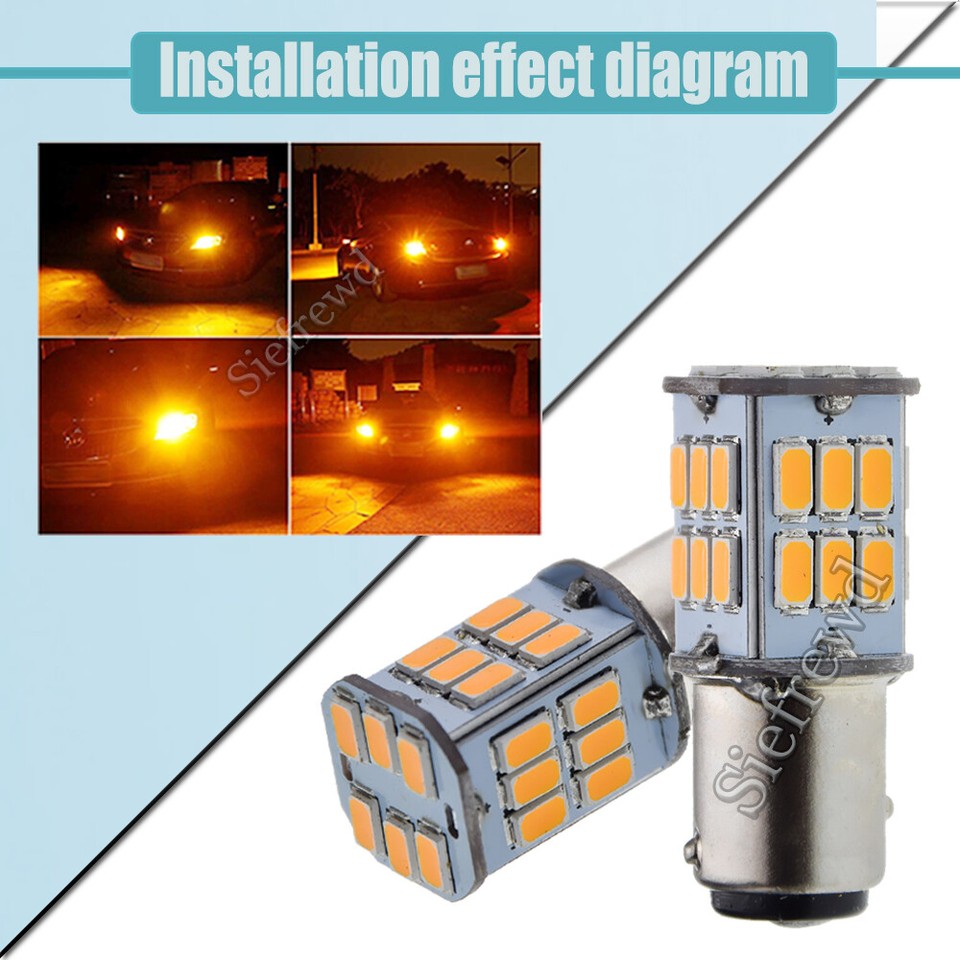 2 x LED 6V 6 Volt Amber Car Bulb 1157 bay15d 1154 Light Brake Turn ...