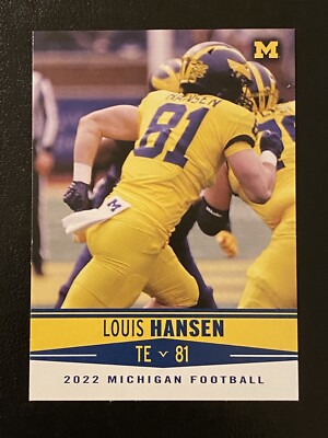 2022 Michigan Football Card - Louis Hansen - Officially Licensed ...