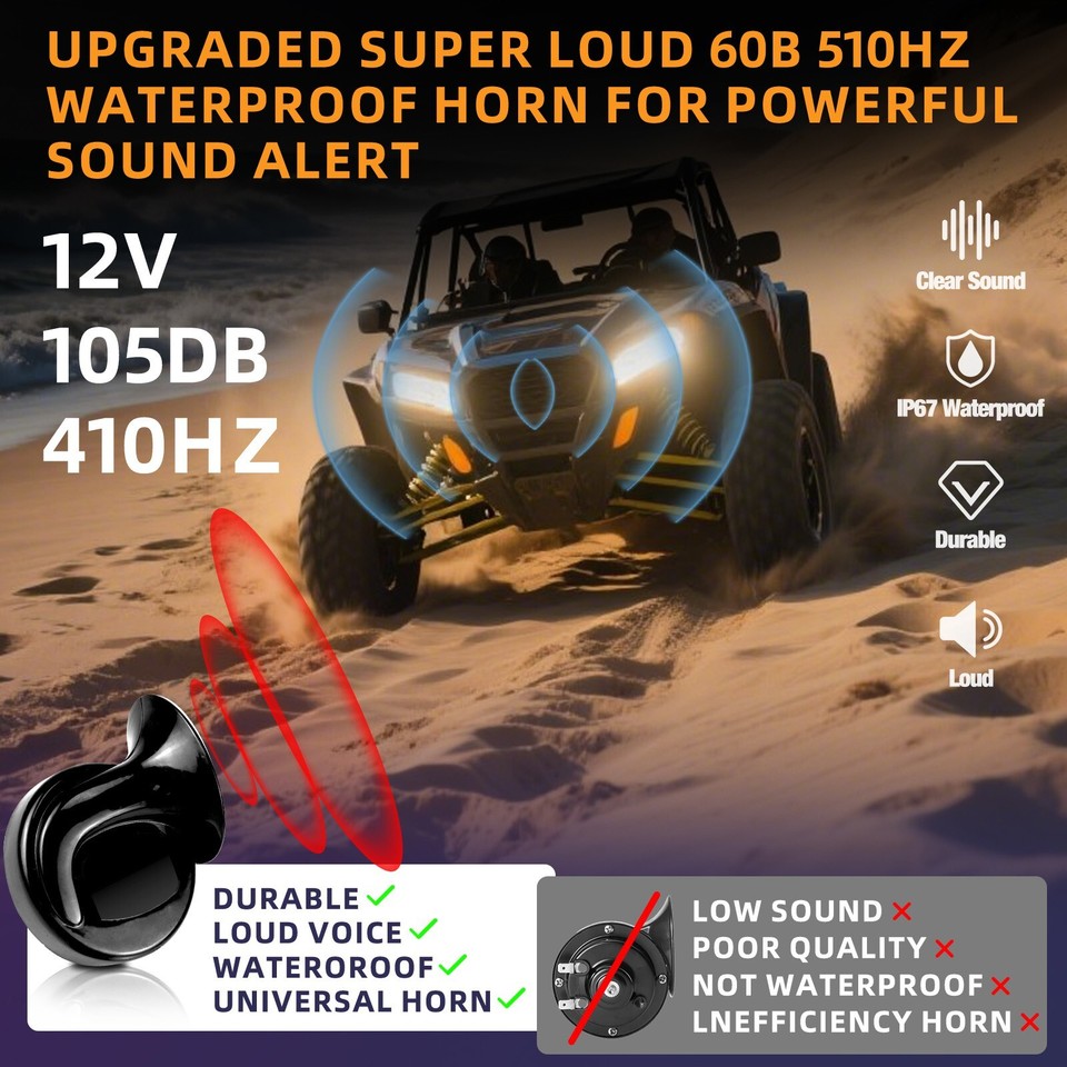 Plug and Play UTV ATV LED Turn Signal Horn Street Legal Kit For Polaris ...
