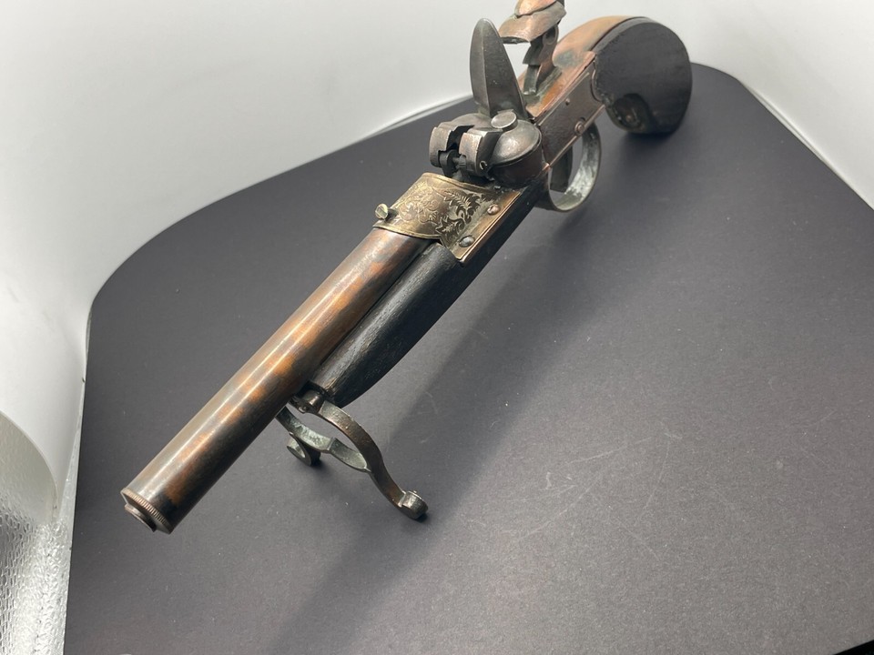 Vintage Pirate Derringer Pistol Long Barrel Bronze Table Lighter ...