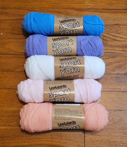 Vintage LeeWards Sport Yarn Lot 3-Ply 2-Oz DuPont Orlon Wintuk 5 Skeins ...