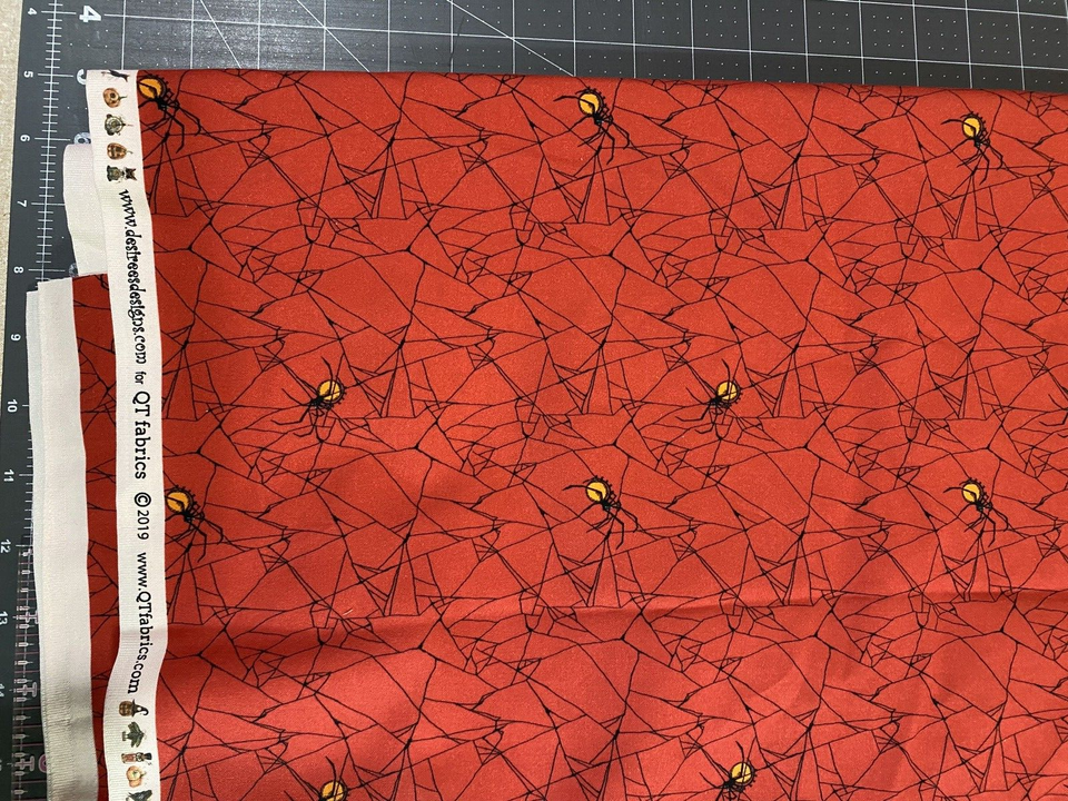 QT FAbrics Spider web Halloween cotton fabric By the 1/2 yard | eBay