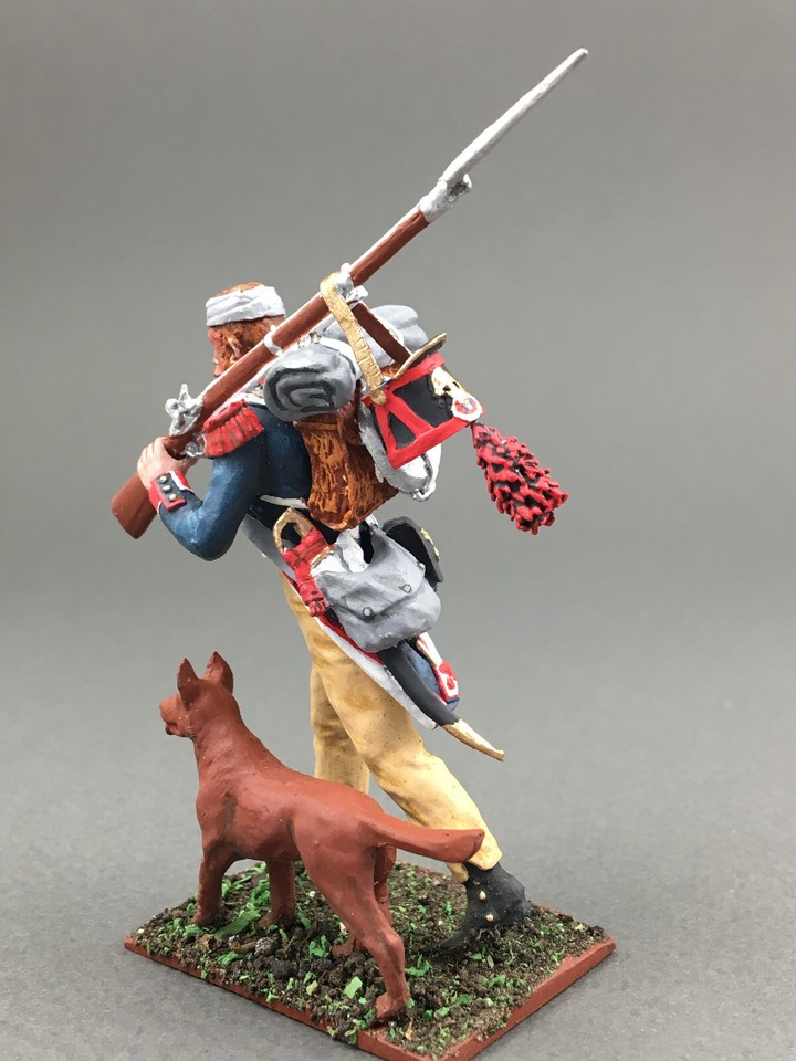 Painted Napoleonic tin figure 60 mm, French Line infantry grenadier VID ...