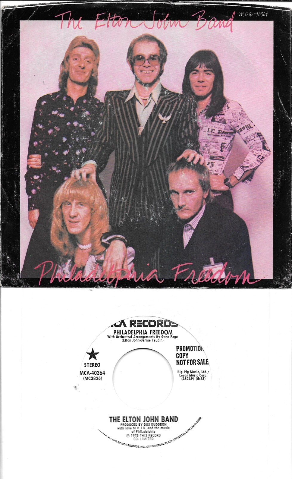 ELTON JOHN Philadelphia Freedom rare promo 45 with PicSleeve | eBay