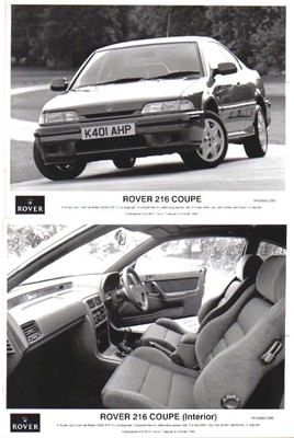 Rover 216 Coupe x 2 Original 1992 b&w Press Photos Pub. No. 0992/265 ...