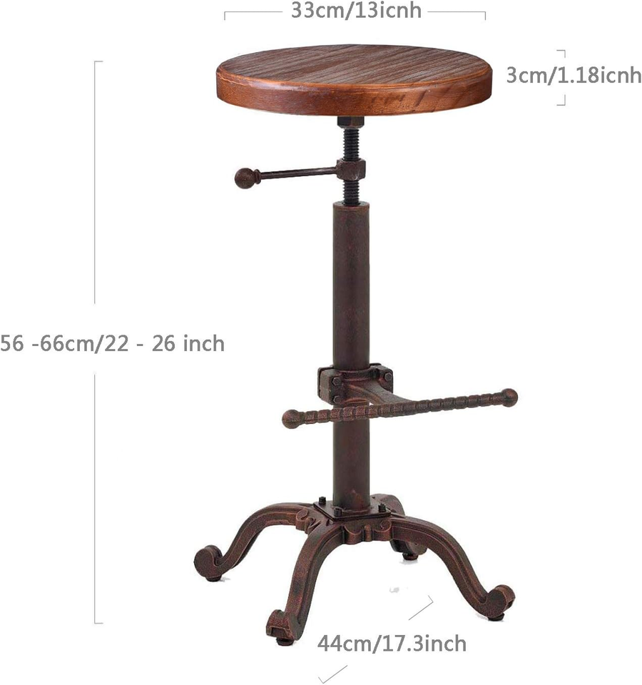 Industrial Retro Vintage Farm Wooden Tractor Stool Kitchen Swivel ...