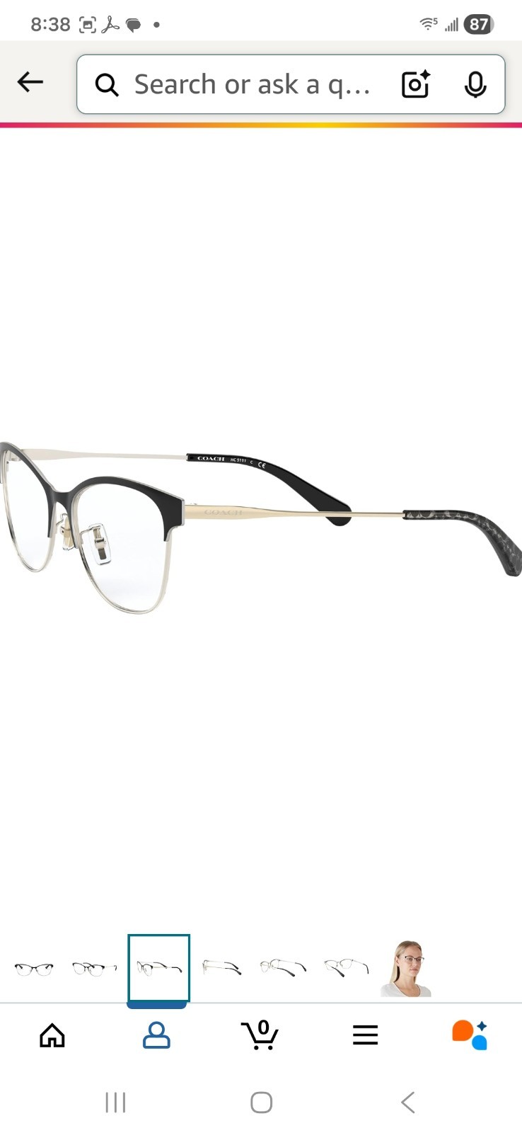 Coach Eyeglasses Frames HC5111 9346 Shiny Light Gold Black Cat Eye 53 ...