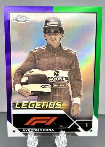 2023 Topps Chrome Formula 1 F1 Ayrton Senna Purple Green Refractor SP ...