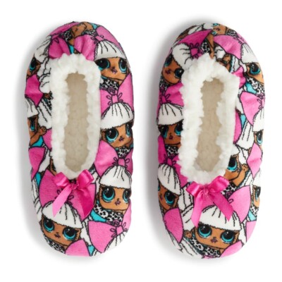 LOL Surprise Pink Fuzzy Fleece Slippers Girl Shoe Size 8-13 S/M Slipper ...
