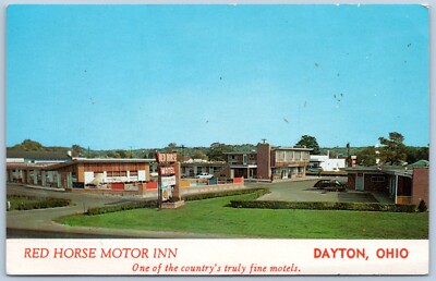Postcard OH Dayton Ohio Red Horse Motor Inn Motel Swimming Pool B82 | eBay