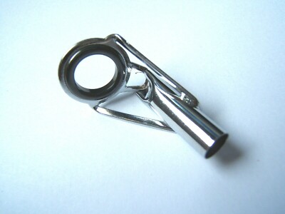 STAINLESS CHROME 5.1mm INSIDE DIAMETER FISHING ROD TIP EYE HEMATITE ...