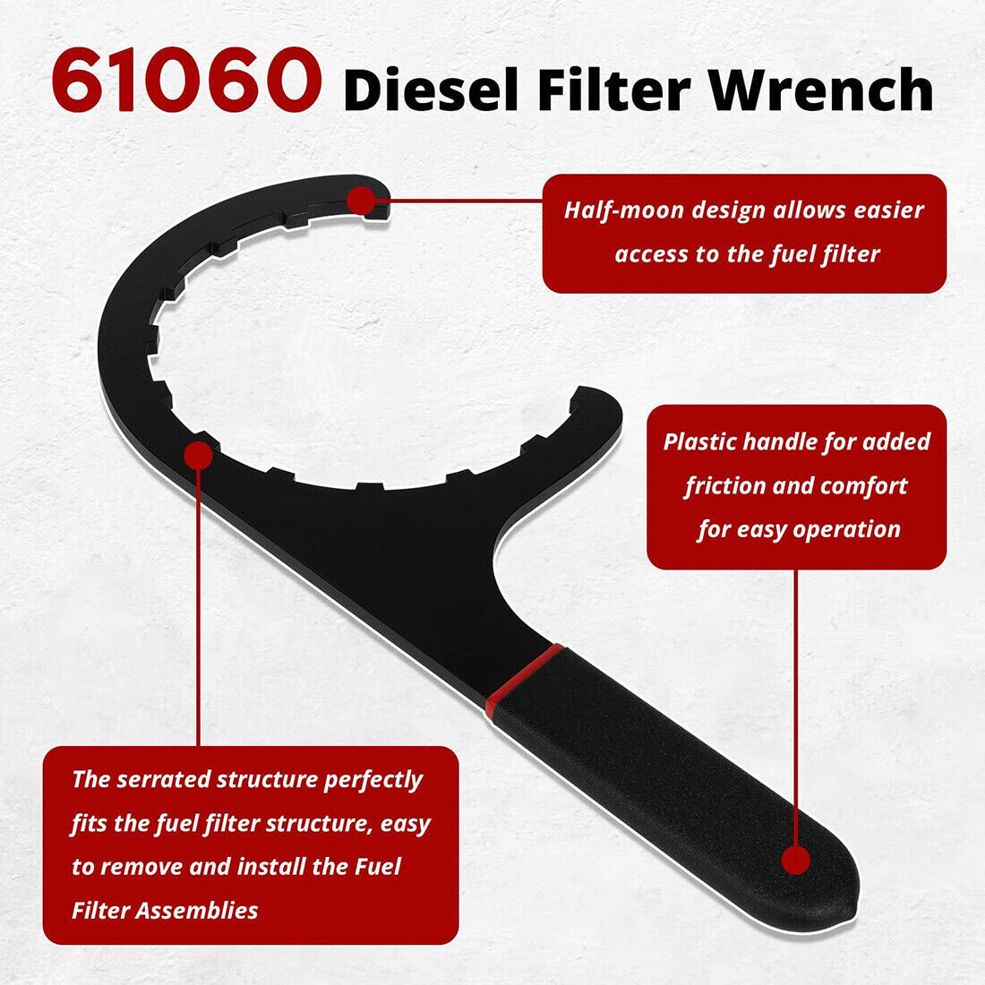 61060 Diesel Fuel Filter Wrench for Paccar Kenworth Peterbilt Cummins ...