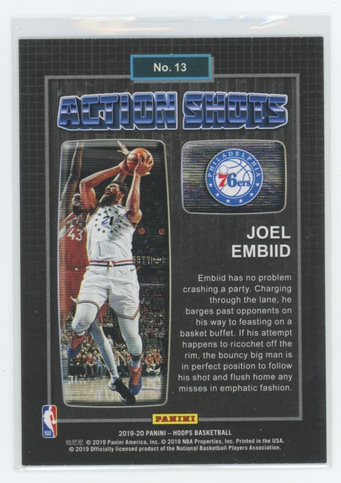 2019-20 Hoops Action Shots Joel Embiid #13 TS1 | eBay