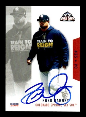 FRED DABNEY SIGNED 2016 CHOICE COLORADO SPRINGS SKY SOX #30 ON-CARD ...