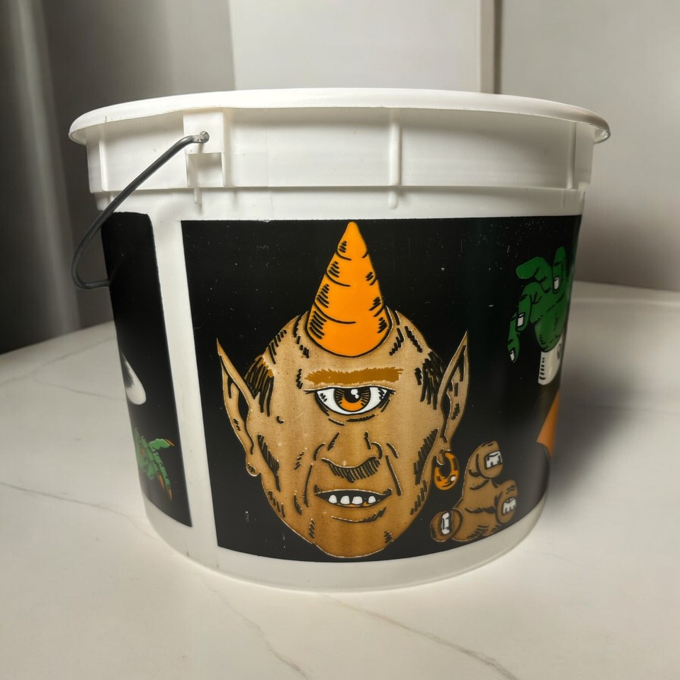 Vtg Halloween Monsters Candy Pail Cyclops Wolfman Witch Dracula Venture ...