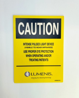 Lumenis Laser Yellow Caution Sign IPL Intense Pulsed Light Wear Eye ...