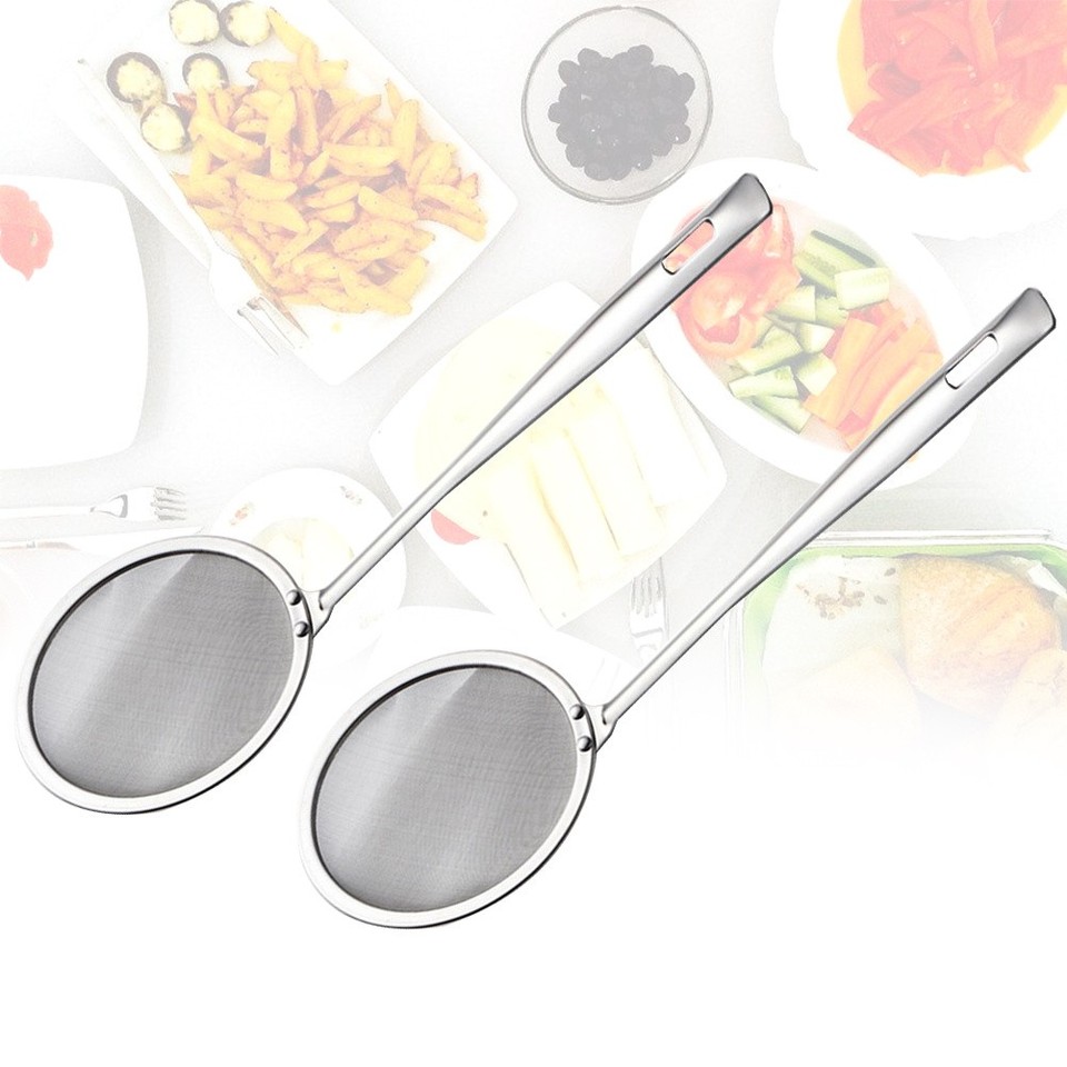 stainless steel skimmer spoon Spider Skimmer Filter Soup Strainer Mesh ...