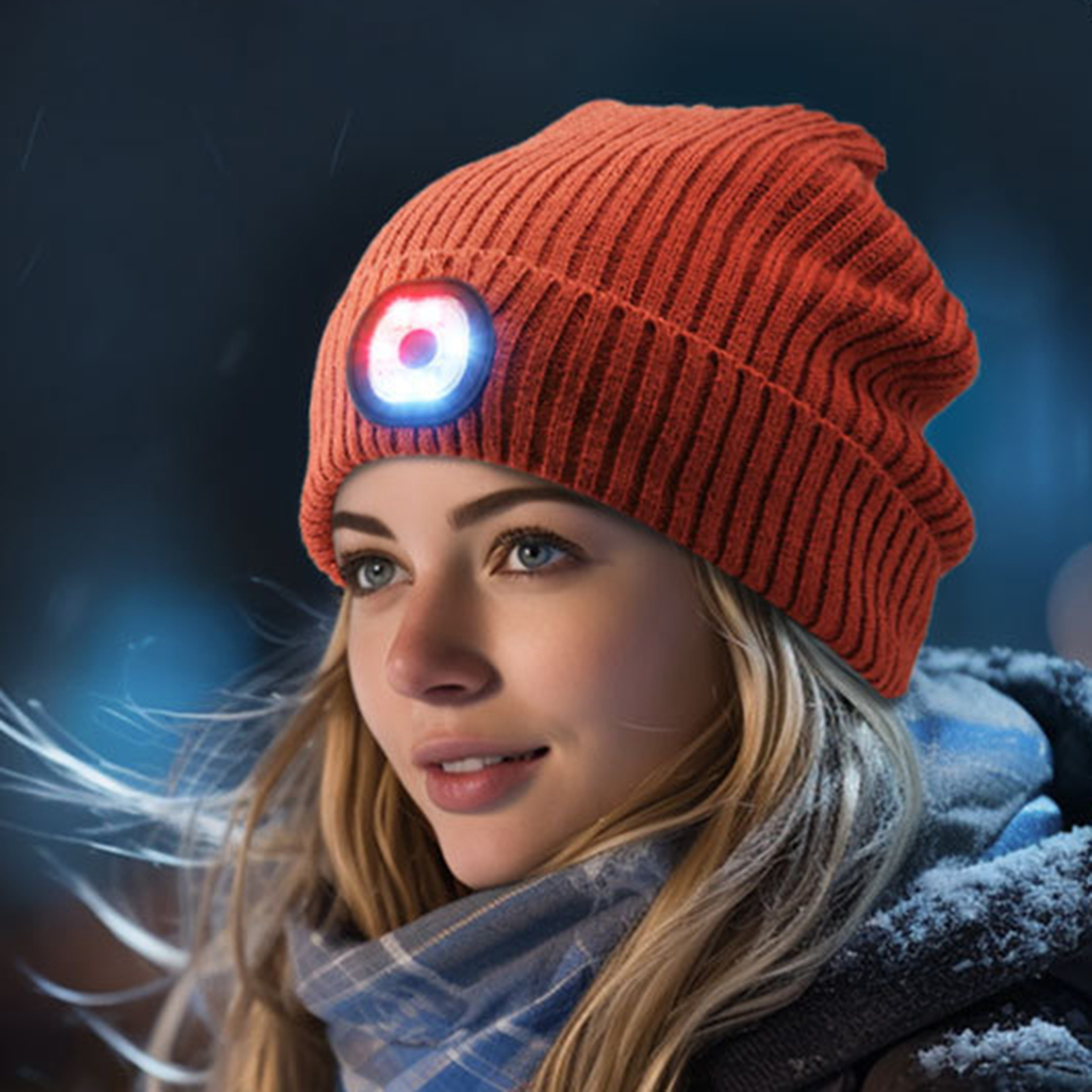 Unisex Solid Color Led Light Hat Knitted Knitting Beanie for Outdoor ...