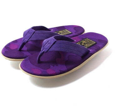 $200 BATHING APE BAPE x ISLAND SLIPPER camo slides purple sz US 9 ...