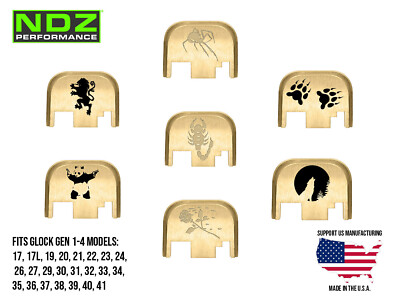 NDZ Glock 17 19 Gen 1-4 Slide Cover Backplate Brass - Engraved Outdoor ...