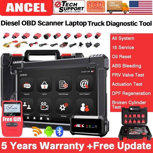 ANCEL X7 HD Heavy Duty Truck Diagnostic Tool All System DPF ABS ECU ...