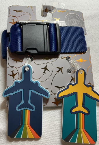 WANDERING MOON Luggage Tags (2) AND BELT SET AIRPLANES NIP | eBay