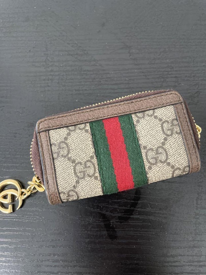 Auth GUCCI Ophidia Key Pouch Key Case GG Supreme Canvas Web Beige Brown ...