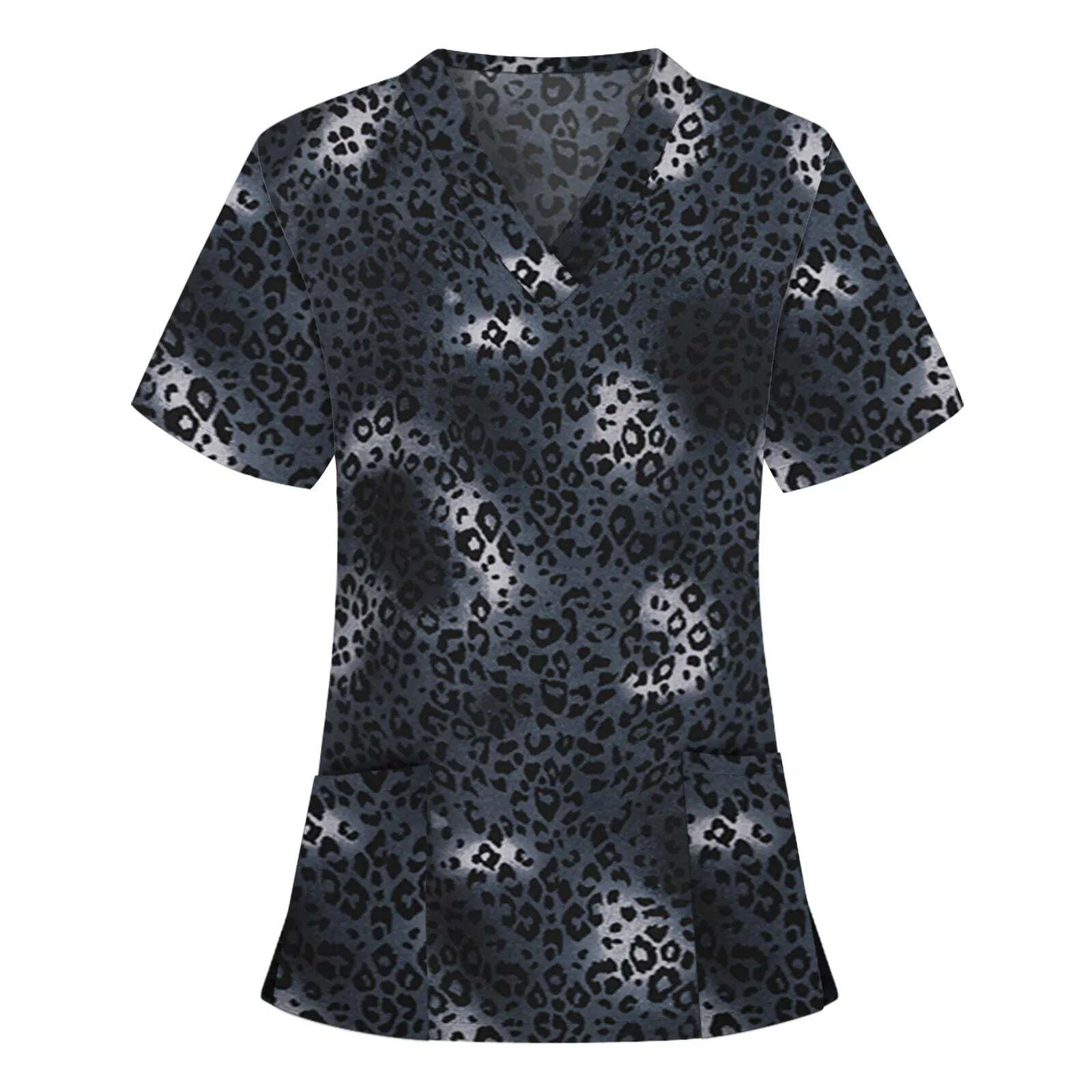 Leopard Print Women Nurse Uniform Scrubs Serpentine Working Uniform ...