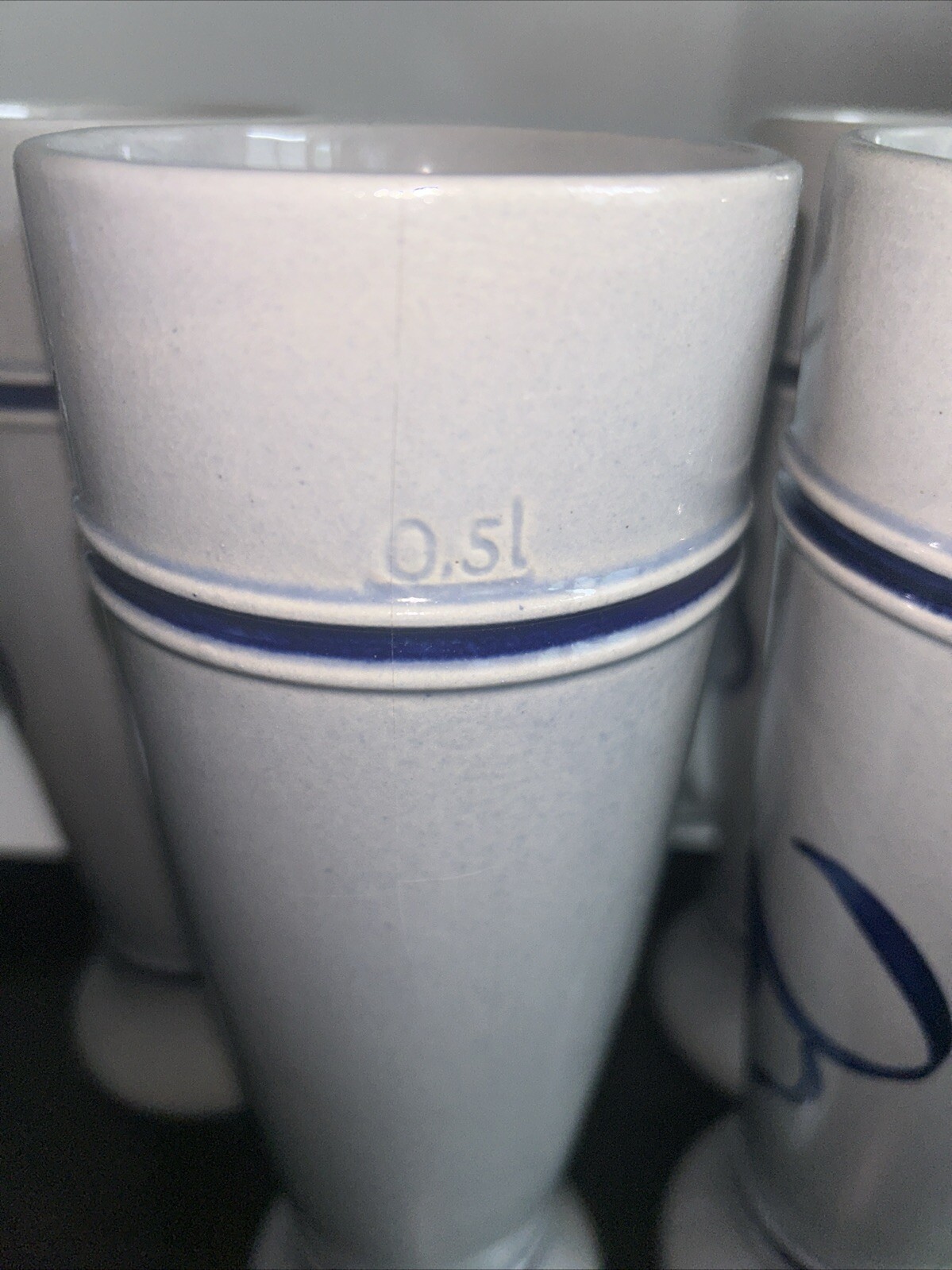 Gerzit Gerz West German Stoneware Beer Stein 9" Tall Gray Blue 4 Steins ...