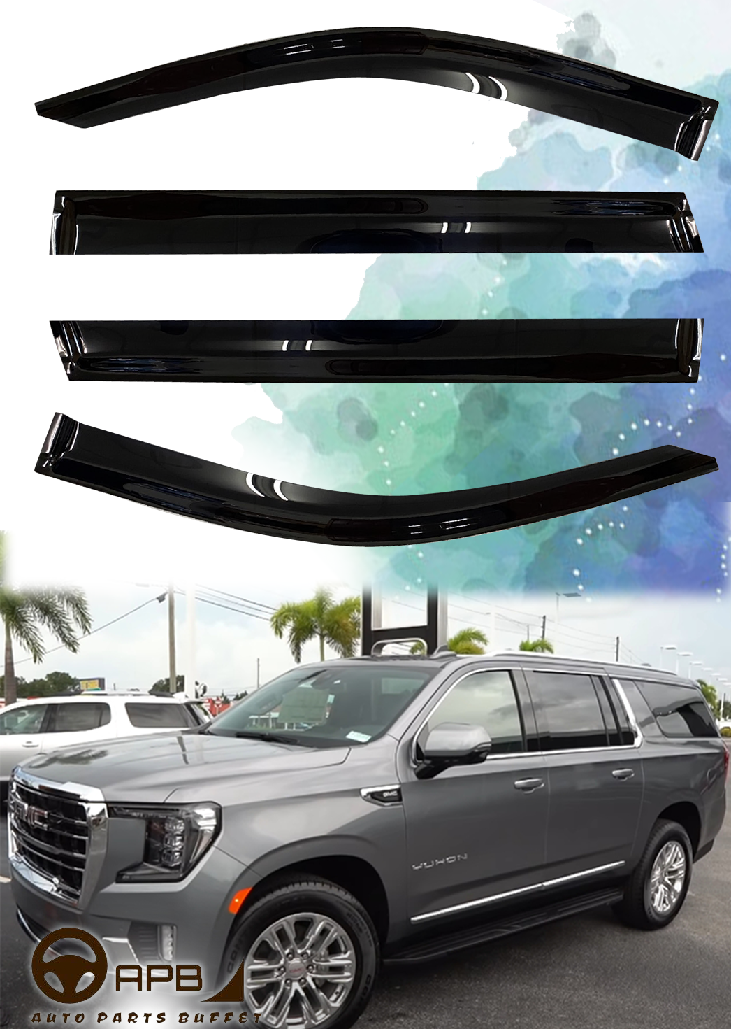 For GMC YUKON XL 2021-on Deflector Window Visors Guard Vent Weather ...