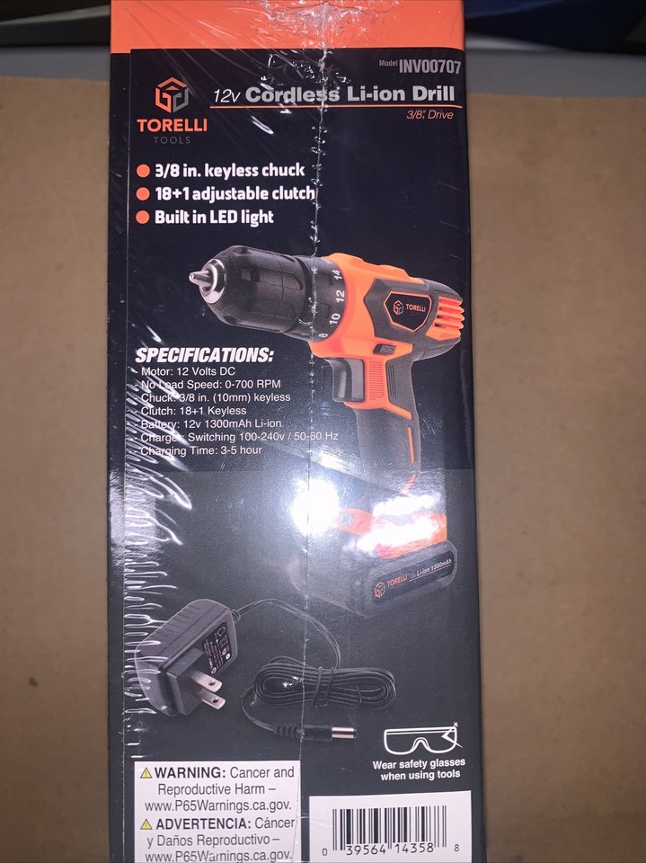 TORELLI TOOLS 12V CORDLESS Li-ion DRILL KIT NEW 3/8" DRIVE | eBay