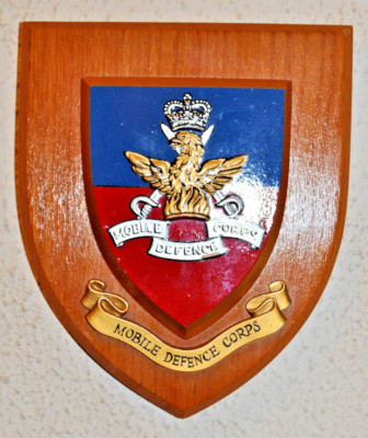 Mobile Defence Corps regimental mess wall plaque shield crest Cold War ...