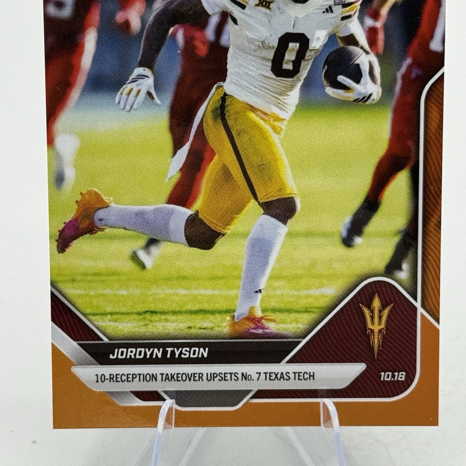 2025 Bowman U Now Jordyn Tyson 10-Reception Game Orange Foil /25 ASU ...