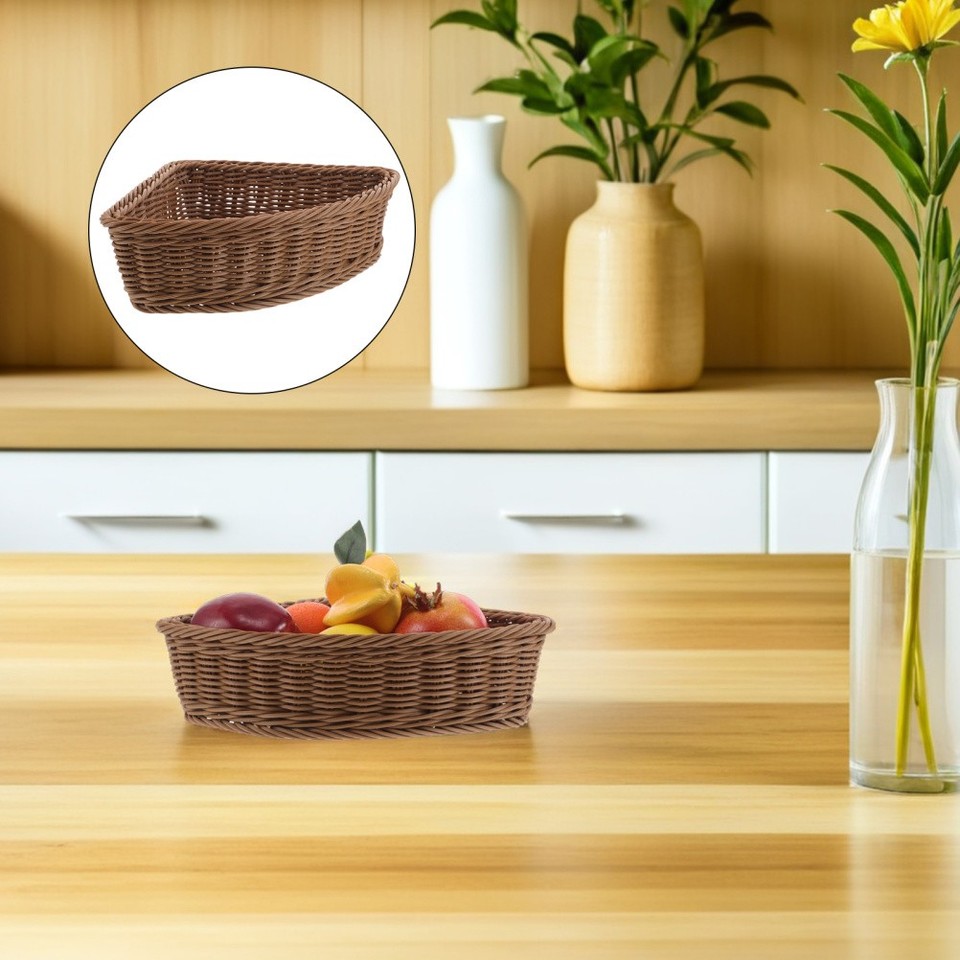 Fan-shaped Corner Storage Basket Woven Organizer Rack Triangle Baskets ...