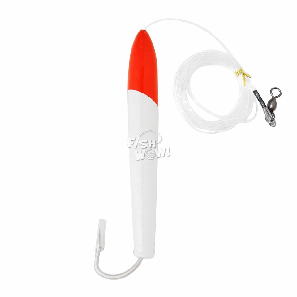 20pcs 6" Fishing Cedar Plugs Rig Tuna Mahi Trolling Wood Lure 10/0 Hook ...