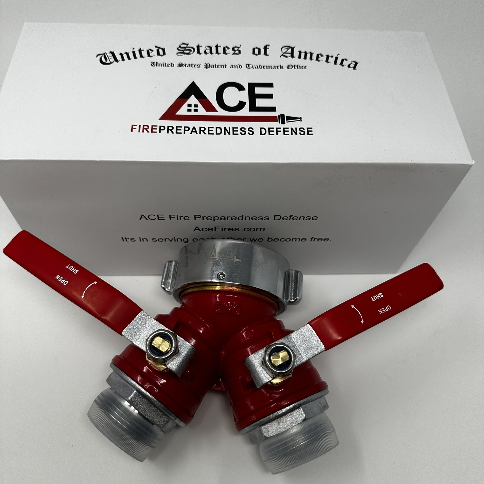 Gated WYE Valve for Fire Hydrants Fire Hose Splitter Brass 2.5" x 1.5"x ...