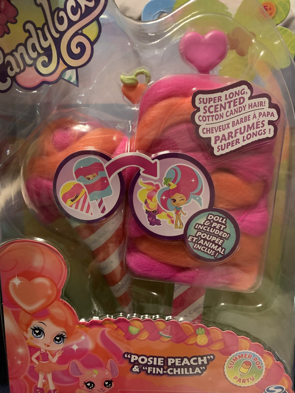 Candylocks Posie Peach & Fin-Chilla Chinchilla surprise scented Doll ...