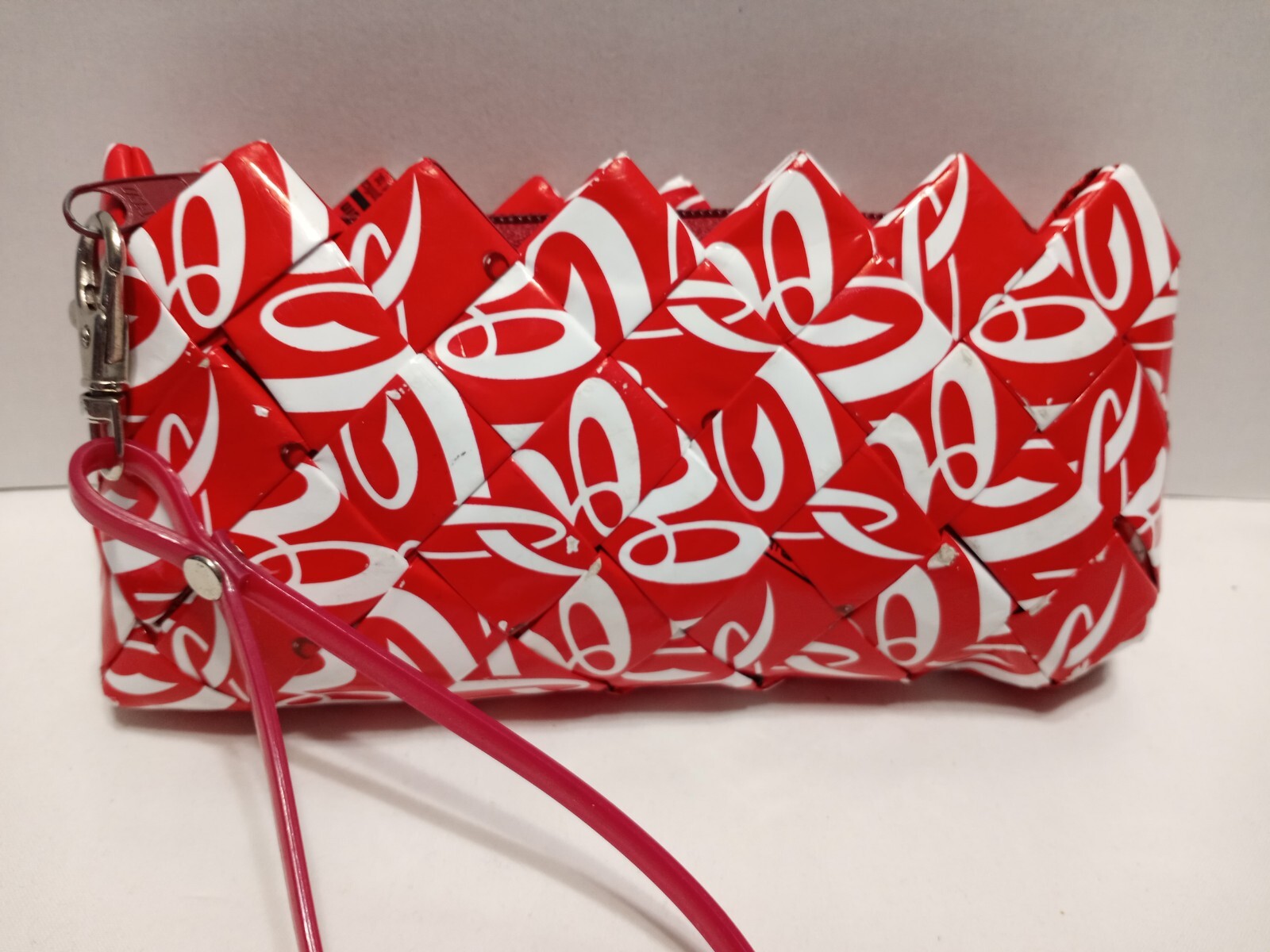 Zippered Pouch Woven Coca Cola Wrappers Wristlet Red … - Gem