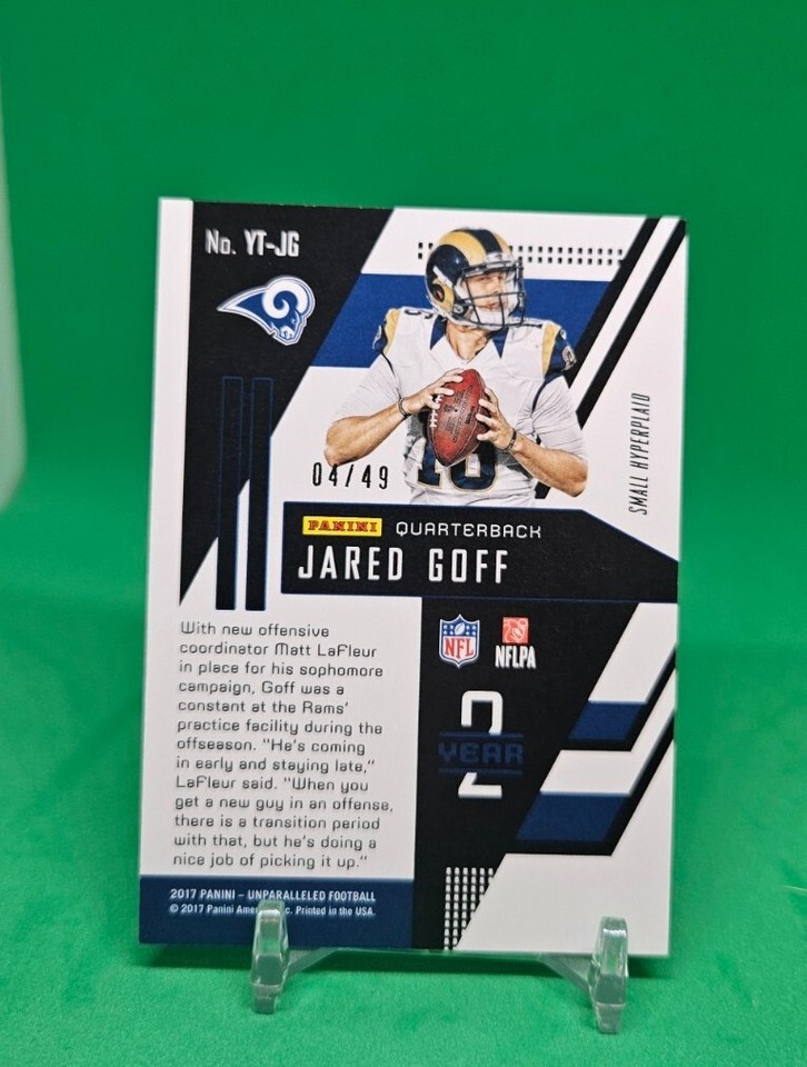 2017 Panini Unparalleled Year 2 Purple JARED GOFF #YT-JG 4/49 | eBay