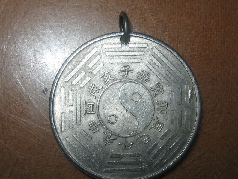 Vintage Chinese China Year Of DOG Ying Yang Coin Pendant Charm Necklace ...