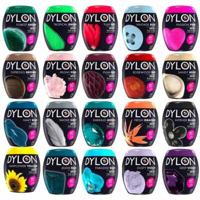 22 Colours Dylon Fabric & Clothes Dye, Dylon Machine / Hand Dye Black ...